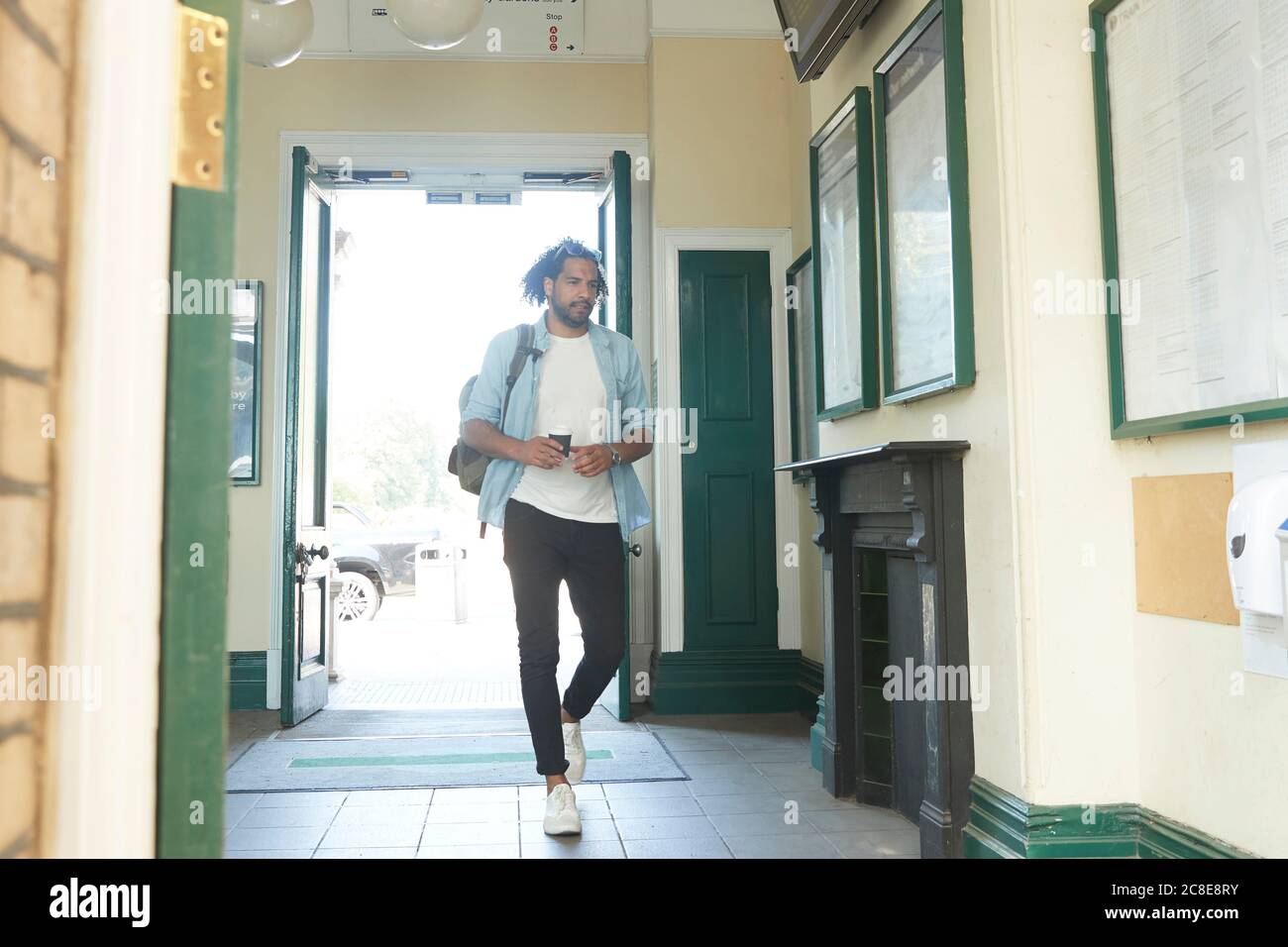Man entering train hi-res stock photography and images - Alamy