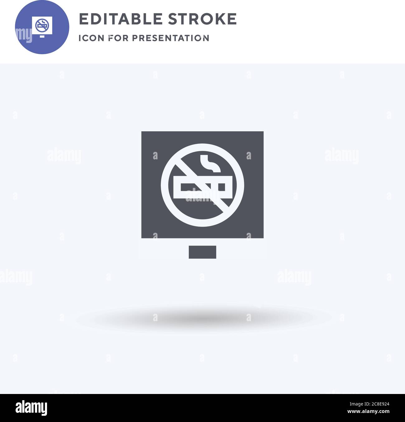 No Smoking icon vector, filled flat sign, solid pictogram isolated on ...