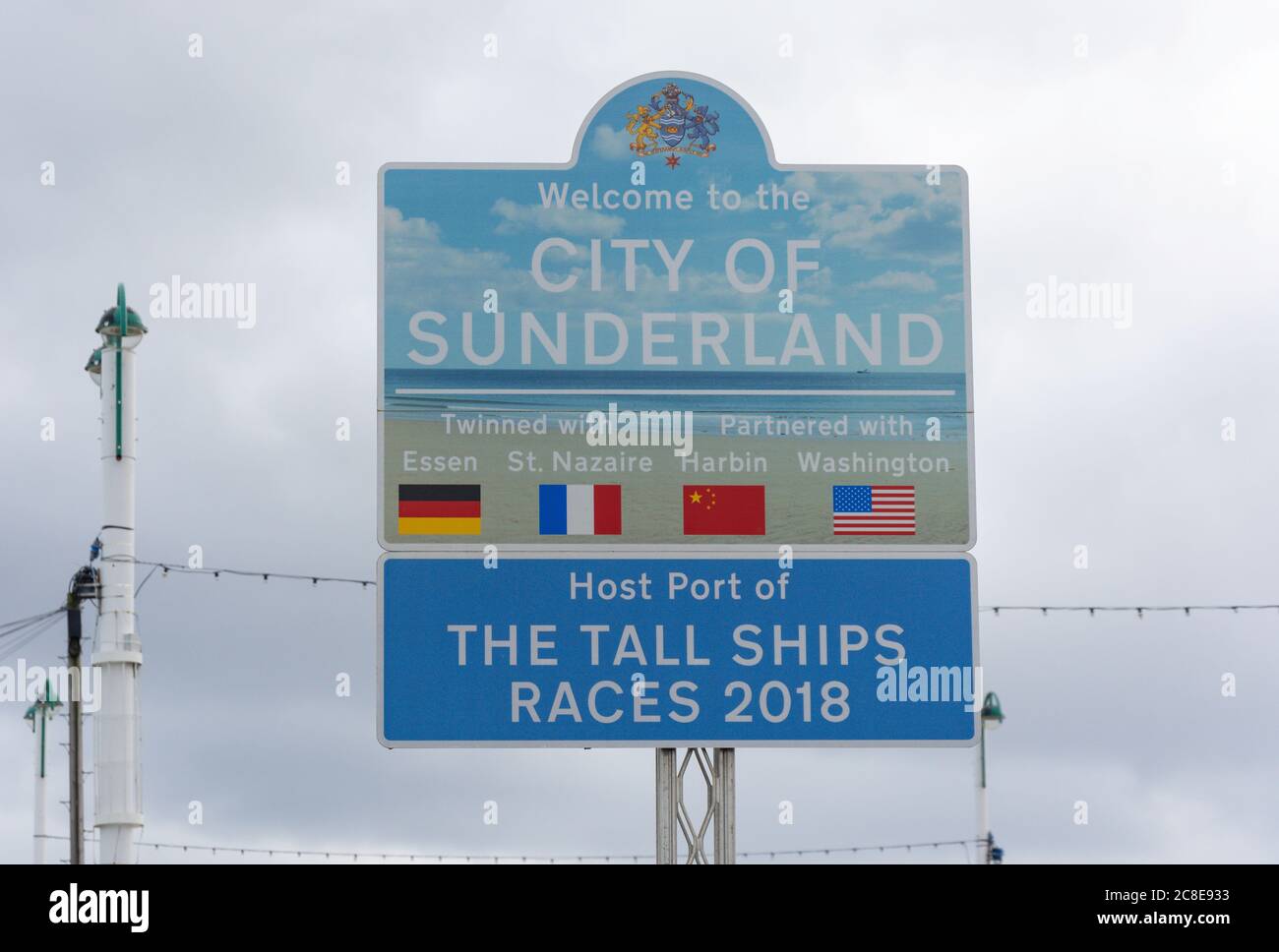 Welcome to the City of Sunderland sign, Seaburn, Sunderland, Tyne and ...