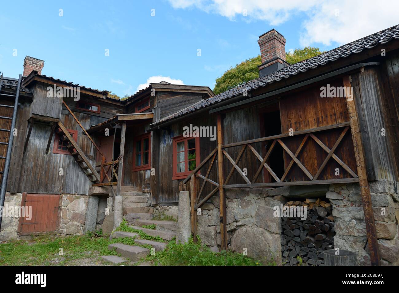 Old traditional wooden house architecture in beautiful nature at ...