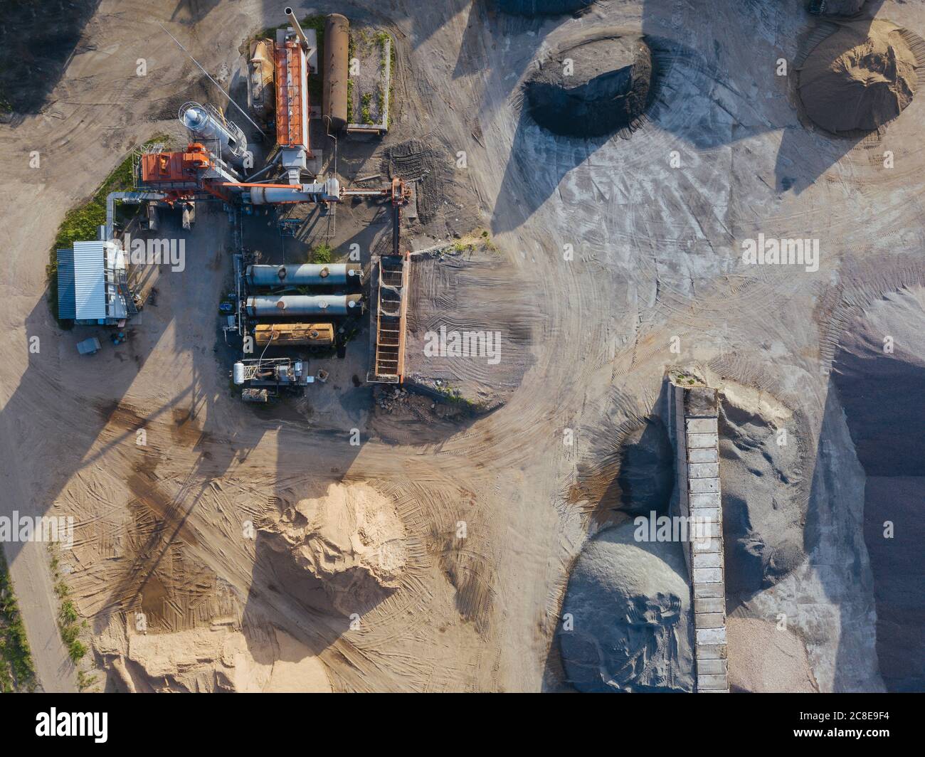 Aerial view of asphalt plant Stock Photo - Alamy