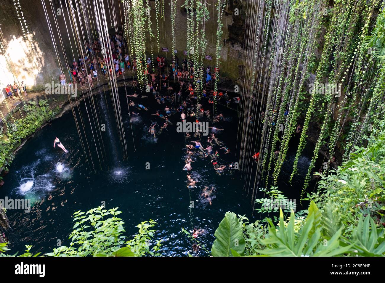 The Ik Kil Cenote near Chichen Itza at the Yucatan Peninsula in Mexico ...