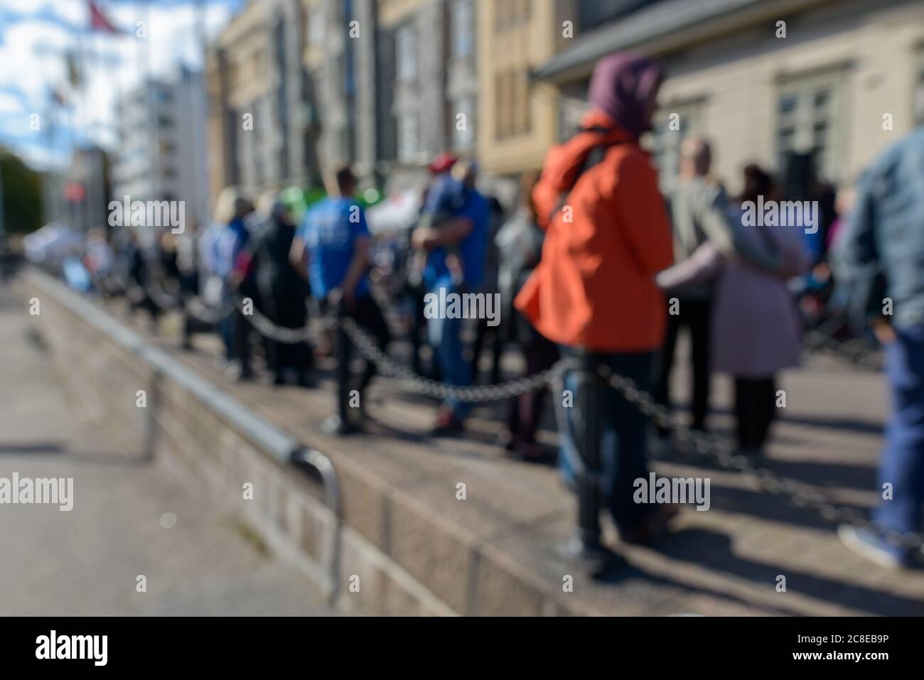 Defocused crowd of people in Turku Finland Stock Photo - Alamy