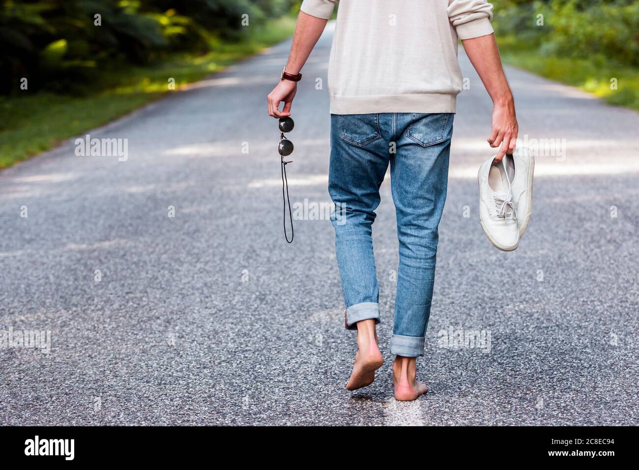 Barefoot walking forest hi-res stock photography and images - Alamy