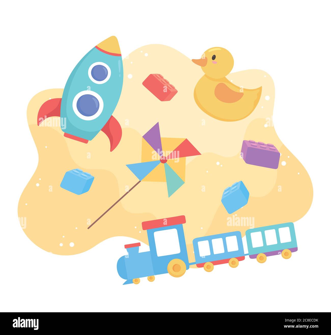 toys object for small kids to play cartoon duck rocket pinwheel and ...