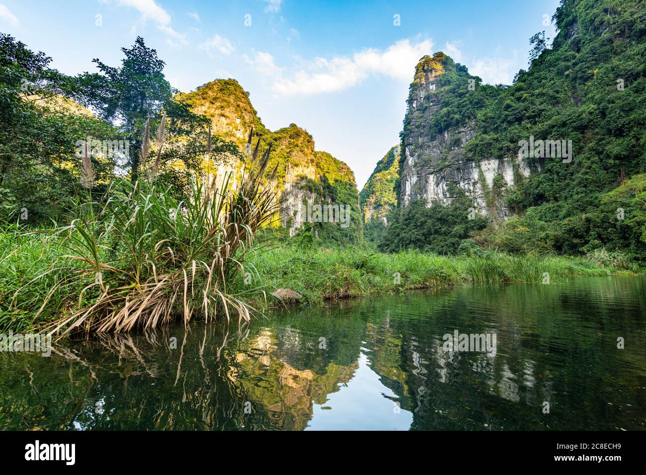 Vietnam, Limestone mountains at Trang An Scenic Landscape Complex Stock ...