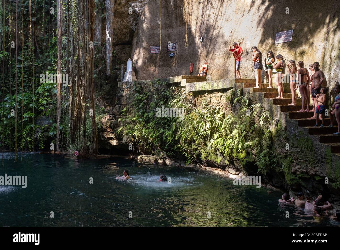 The Ik Kil Cenote near Chichen Itza at the Yucatan Peninsula in Mexico ...