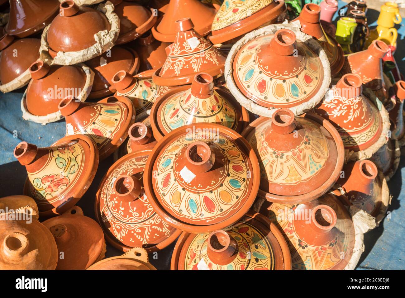 Decorated pottery sold at bazaar Stock Photo - Alamy