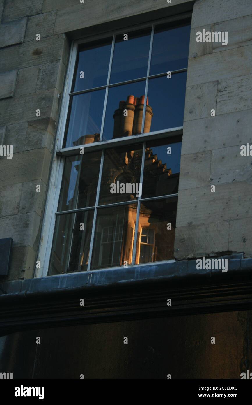 Edinburgh Window Reflection Stock Photo - Alamy