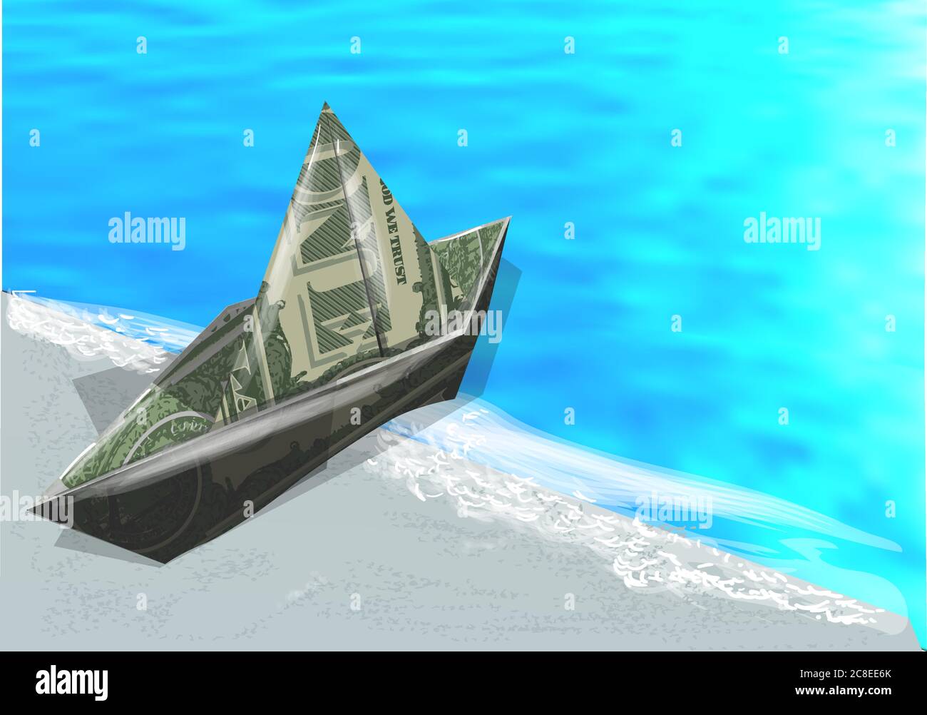 Money boat dollar Stock Vector Images - Alamy