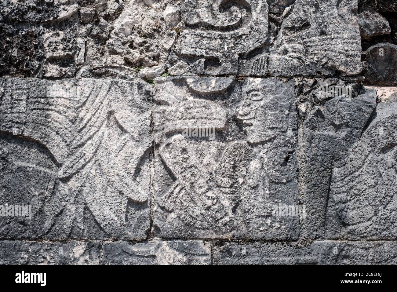 Old mayan religious artwork - At the ancient city of Chichen Itza in ...