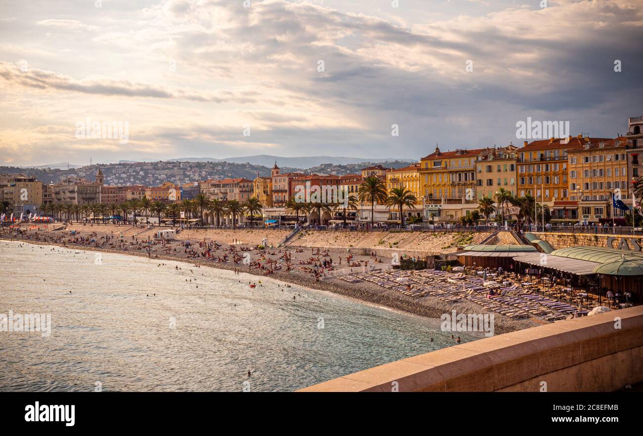 Beautiful seafront of Nice at the Cote D Azur Stock Photo - Alamy