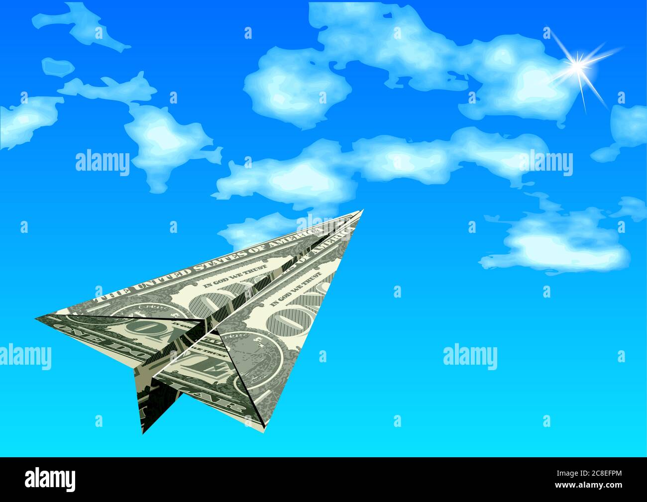 Money paper plane Stock Vector Images - Alamy