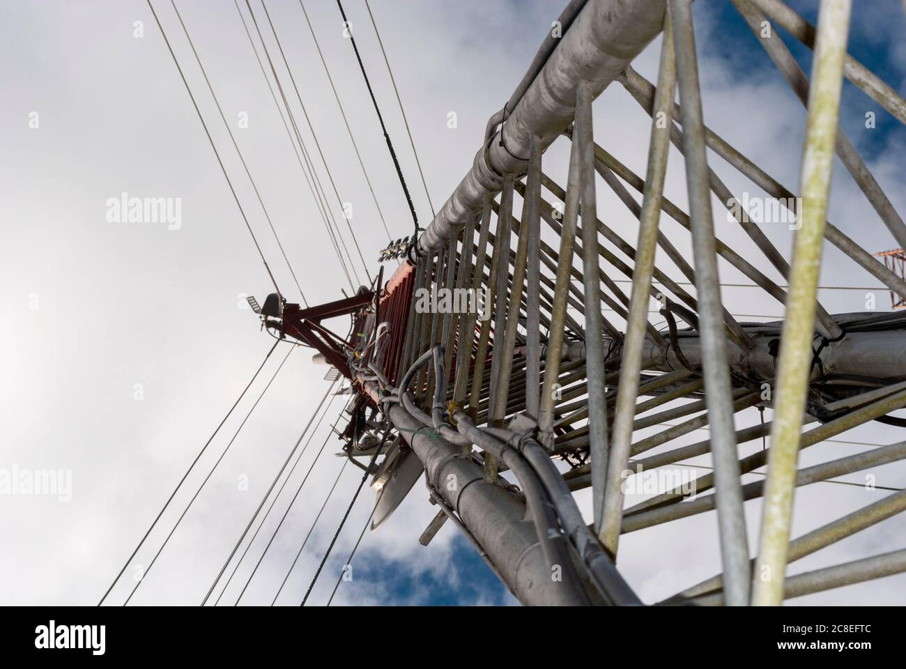 Telephone transmission tower, mountainous terrain in height, Guatemala ...