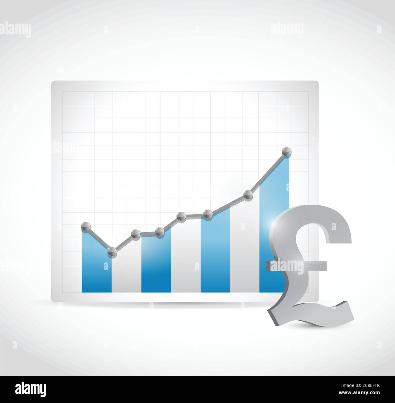 Pound business graph chart illustration design over a white background ...