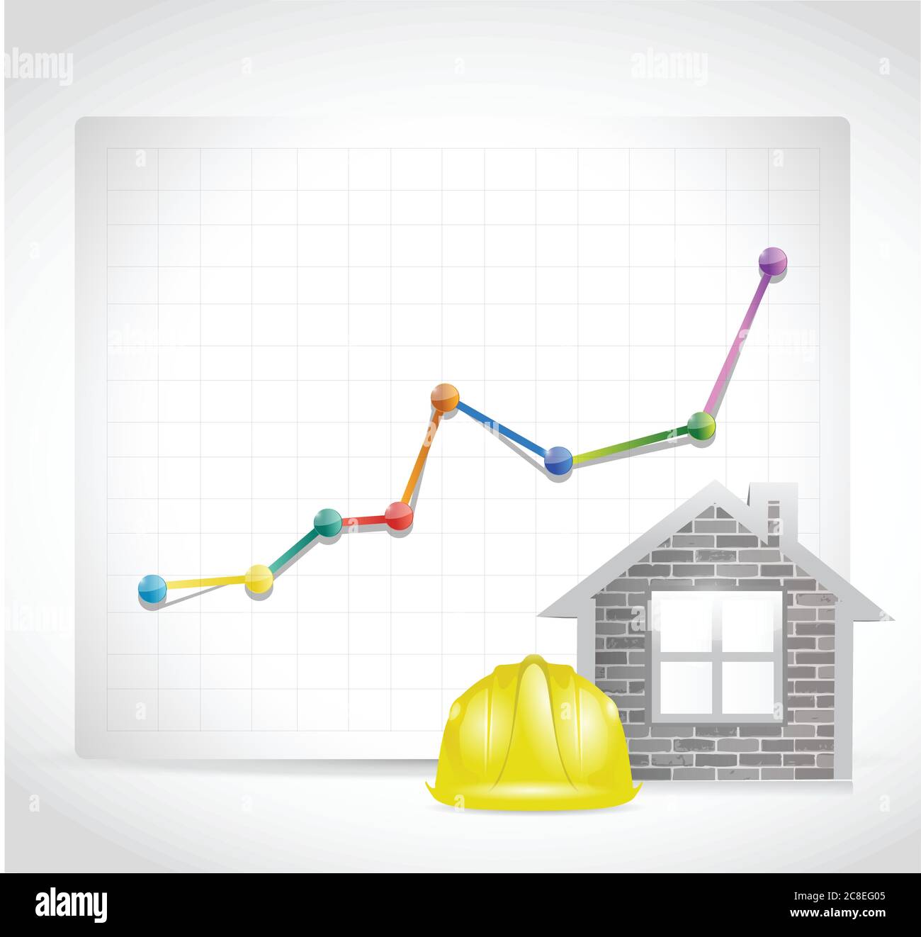 Real estate construction business graph illustration design over a ...