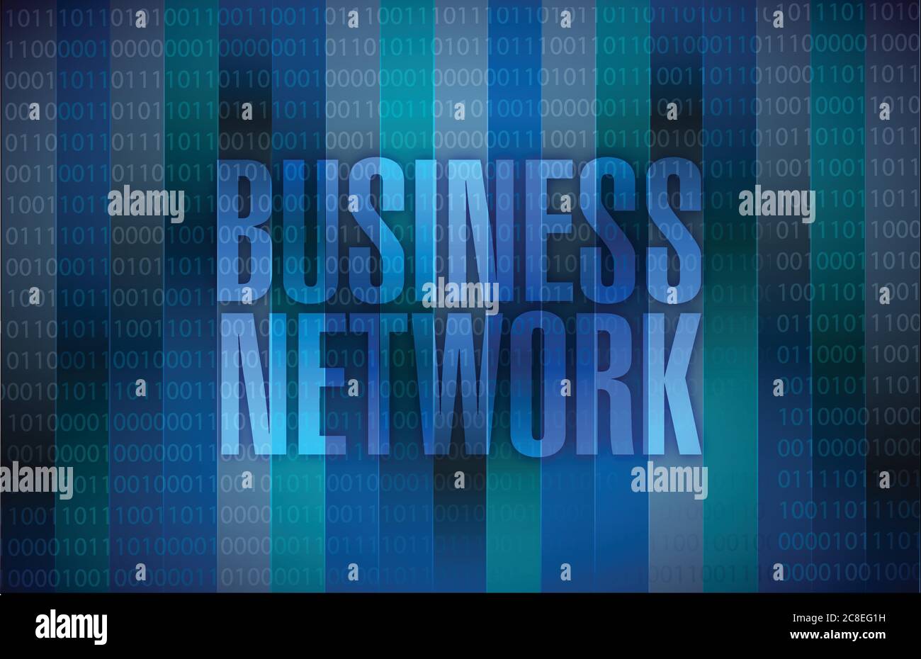 Business network sign message over a binary background Stock Vector ...