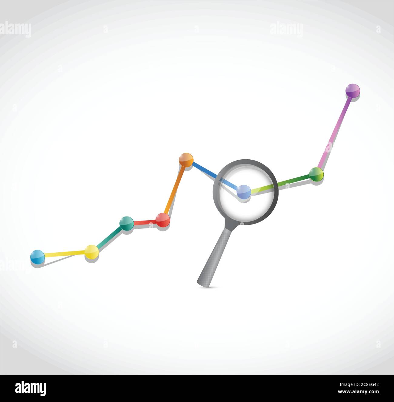 Color business graph under review. illustration design over a white ...