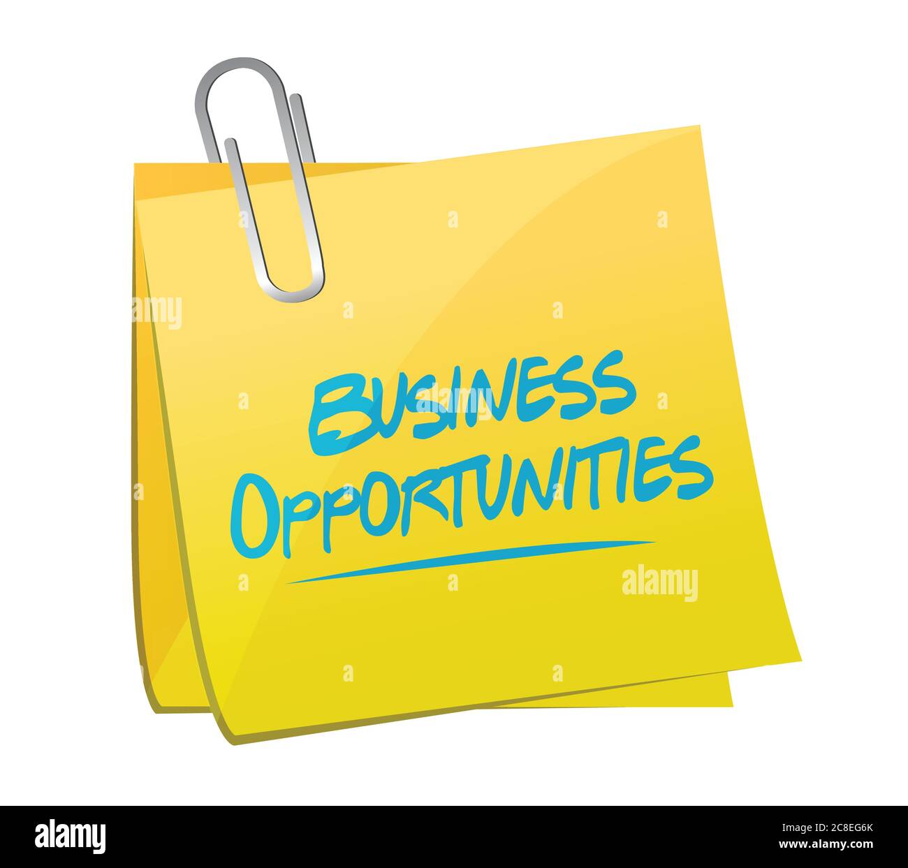 Business opportunities memo post illustration design over a white ...