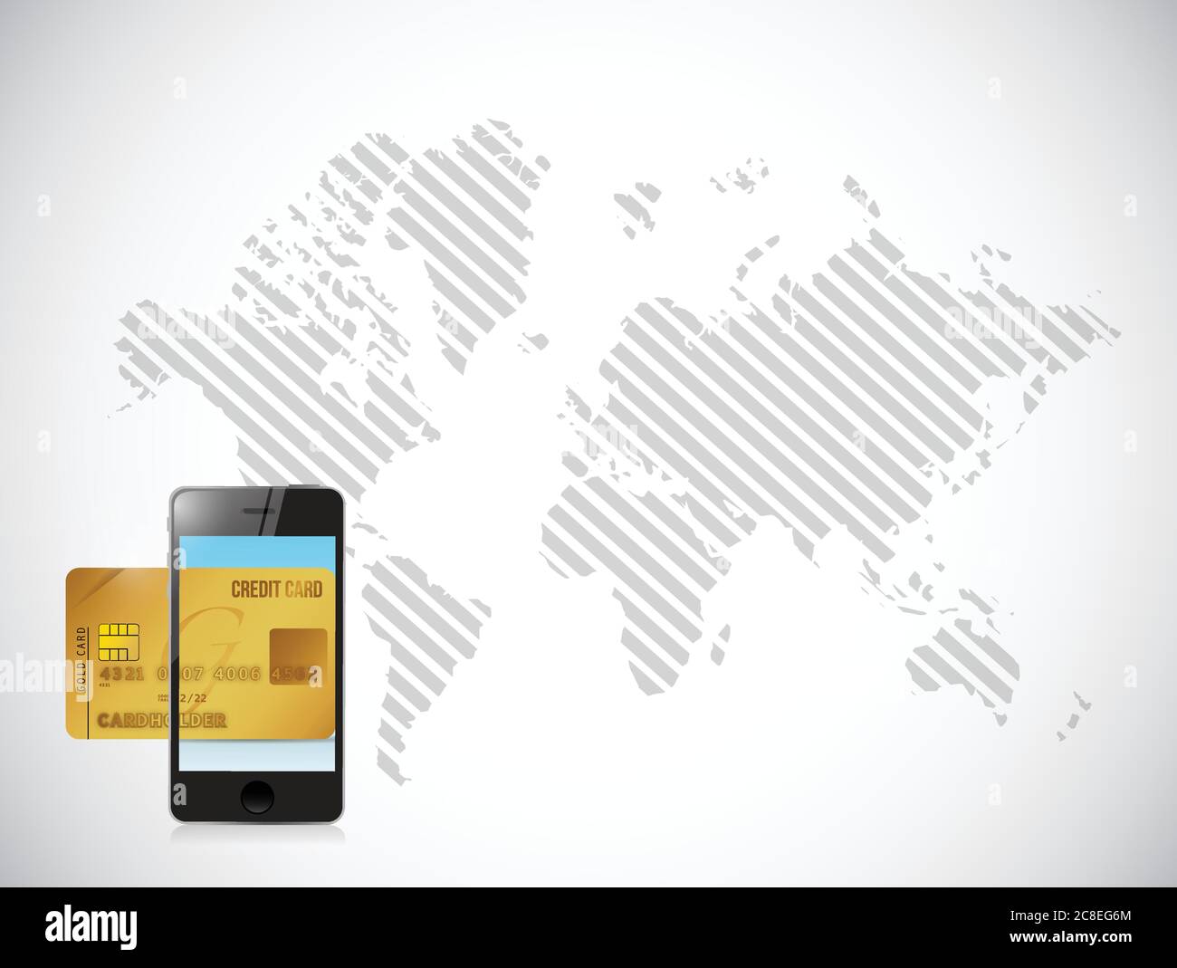 Gold credit debit card world map hi-res stock photography and images ...
