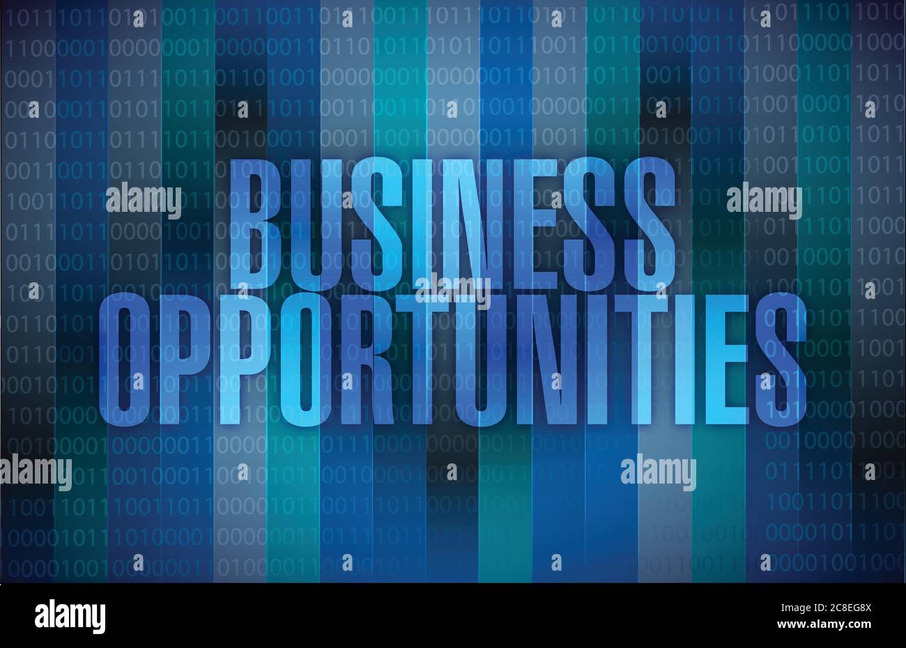 Business opportunities message illustration design over a binary ...