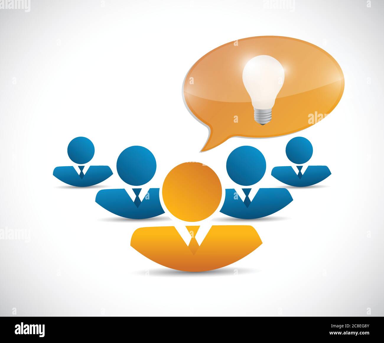 Teamwork thinking idea illustration design over a white background ...