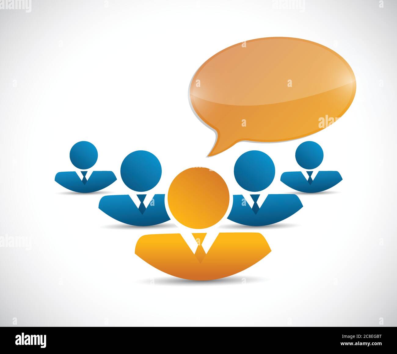 Business team and message bubble illustration design over a white ...