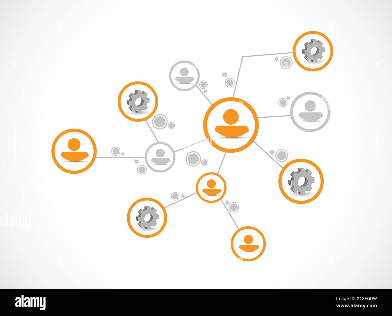 Industrial network connection illustration design over a white ...