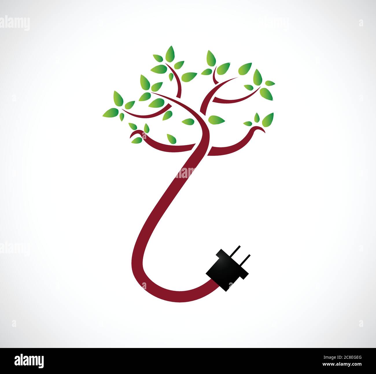 Tree and cable illustration design over a white background Stock Vector ...