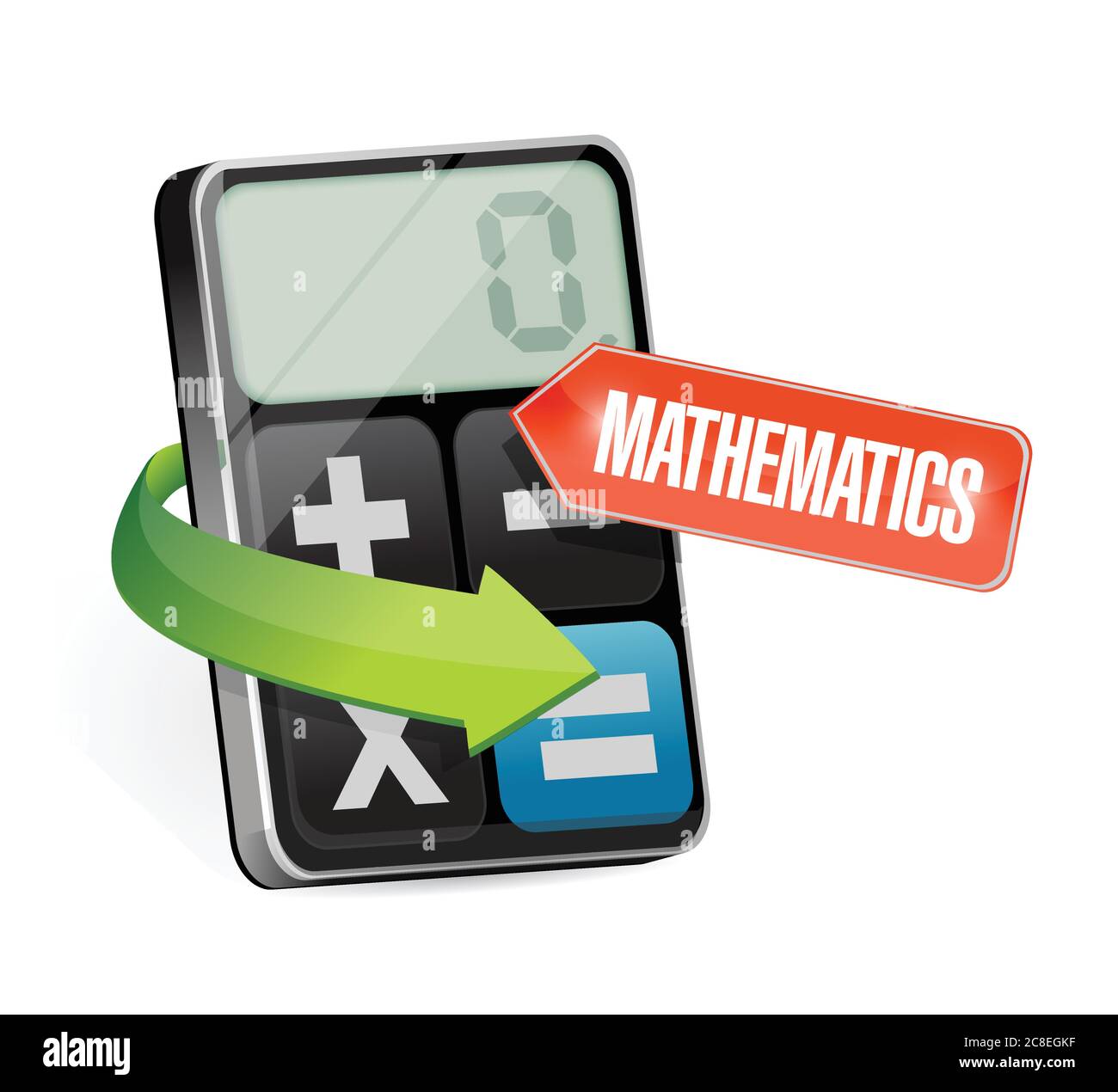 Calculator and mathematics sign illustration design over a white ...