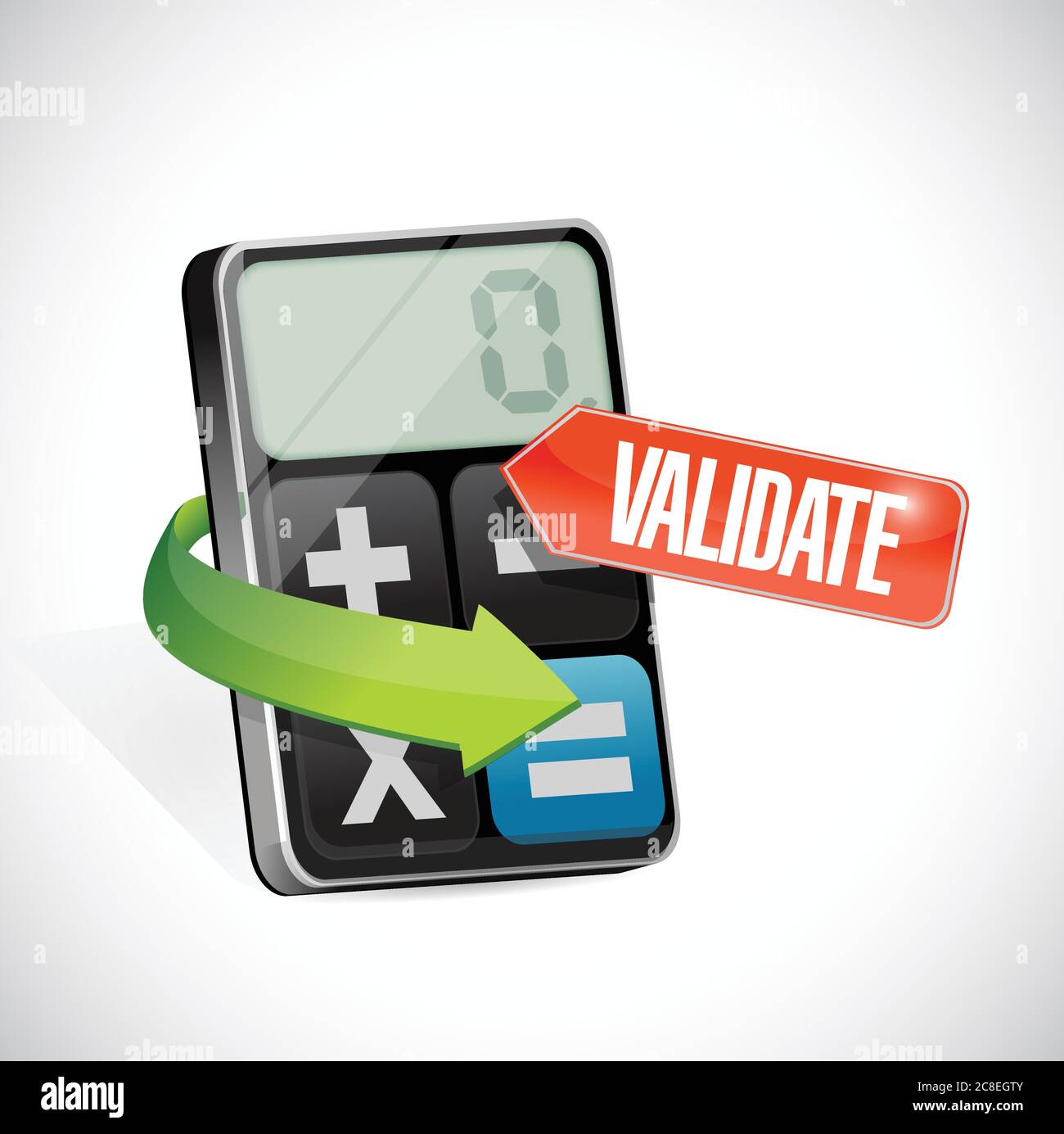 Validate calculator message illustration design over a white background ...