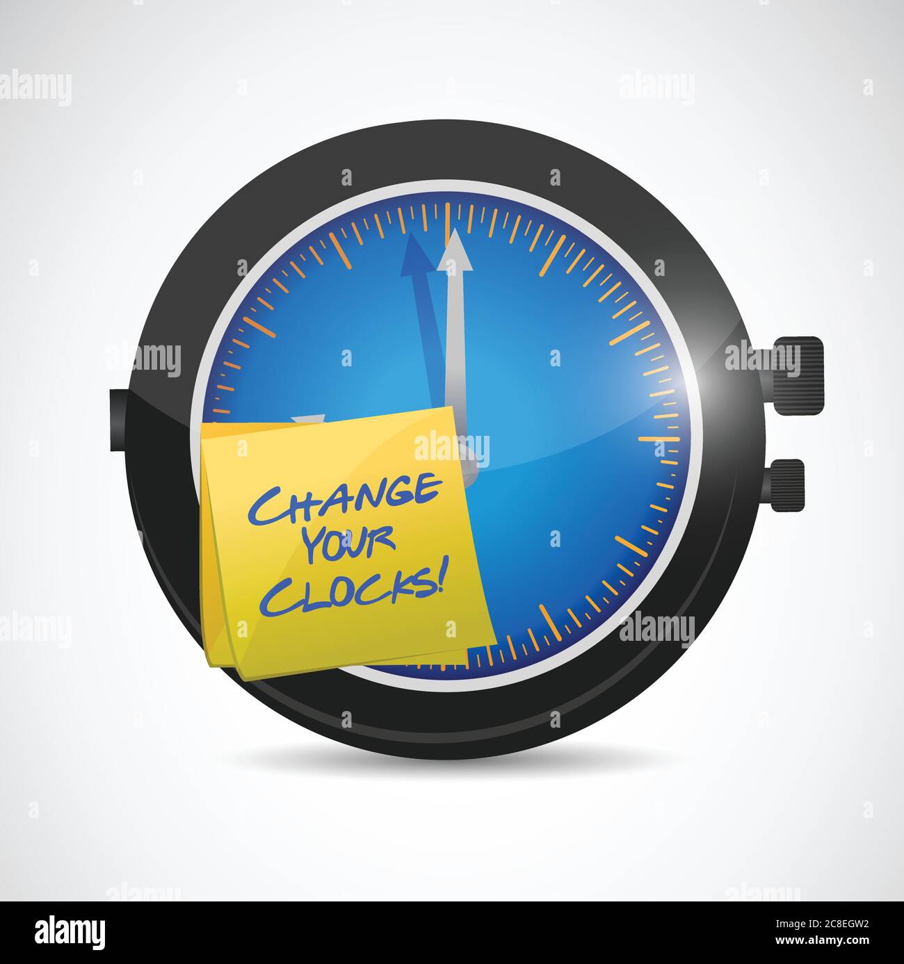 Change your clocks sign illustration design over a white background ...