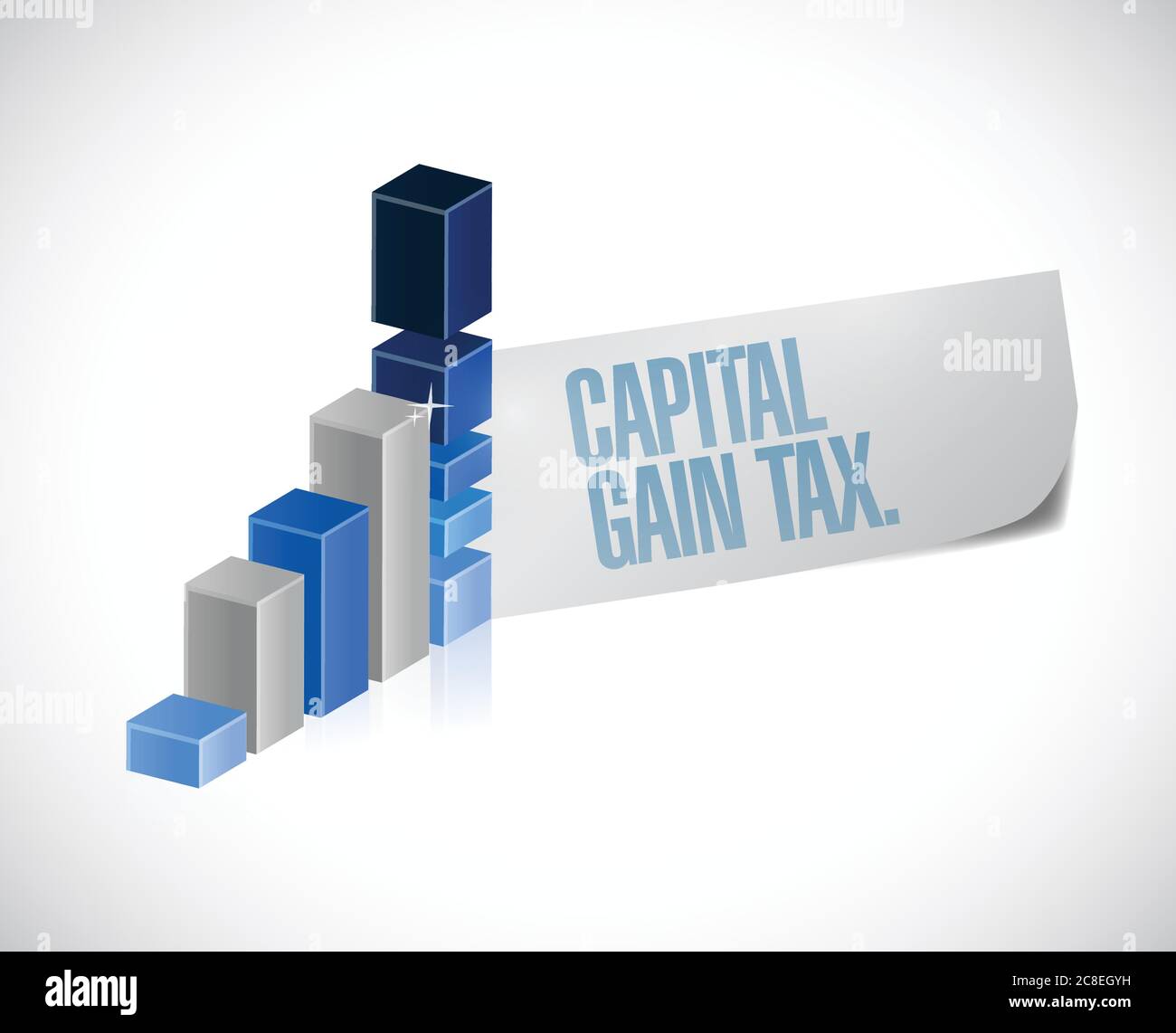 Capital gain tax business sign illustration design over a white ...