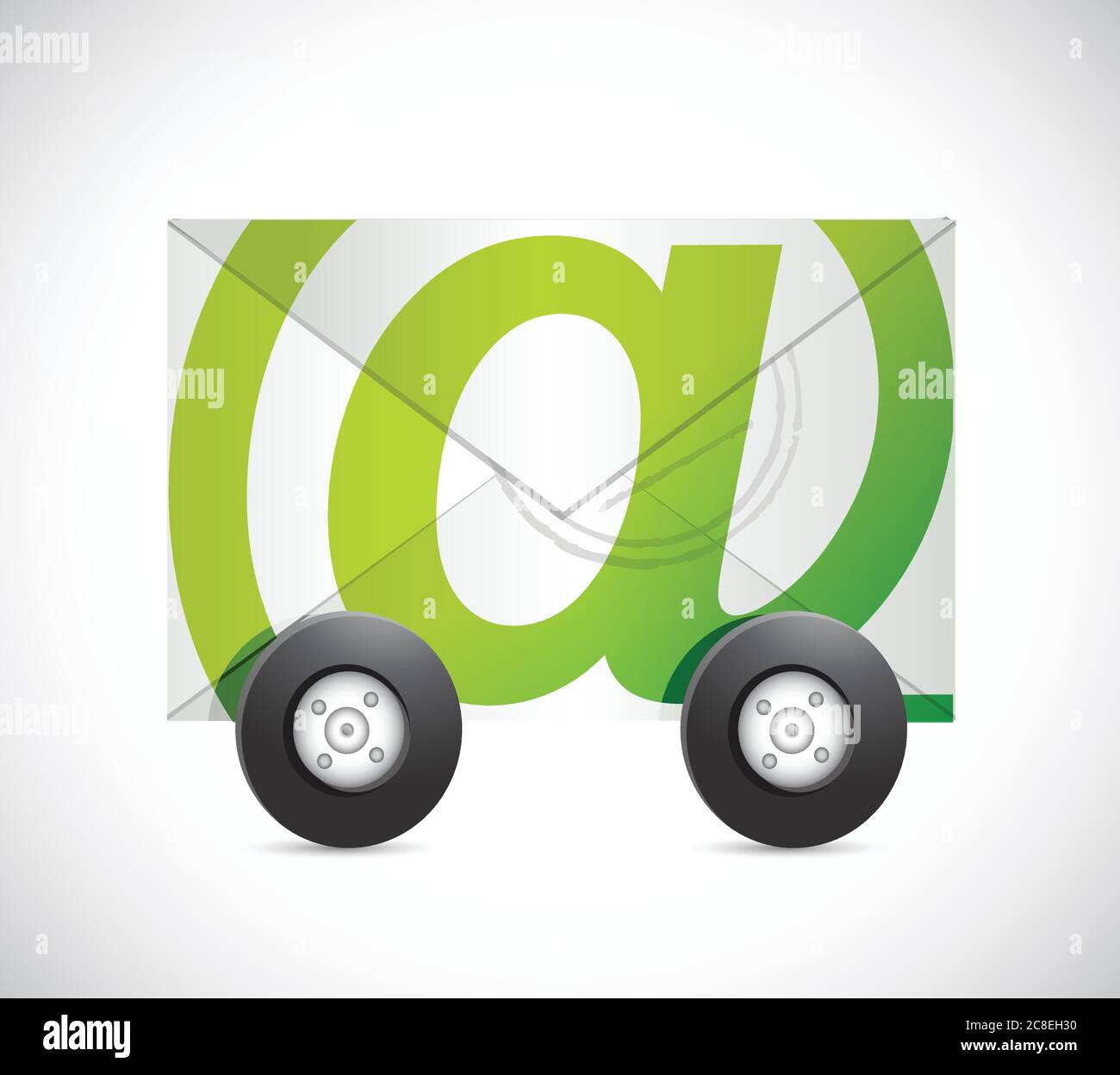 Email fast communication concept illustration design over a white ...