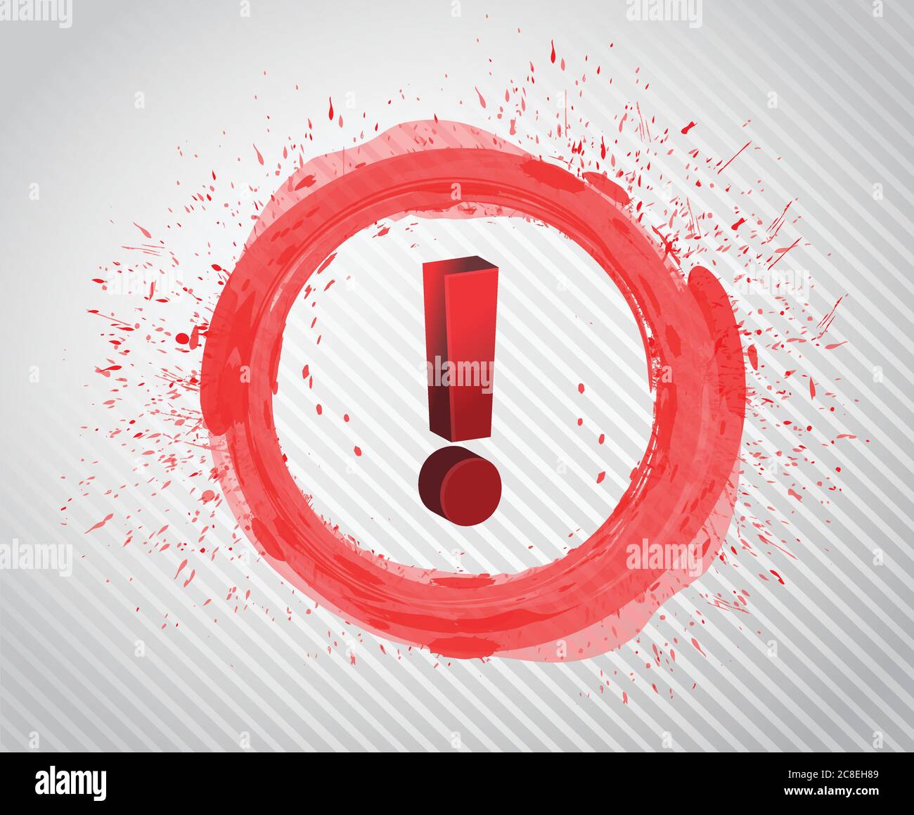 Exclamation make inside a ink circle. illustration design over a white ...