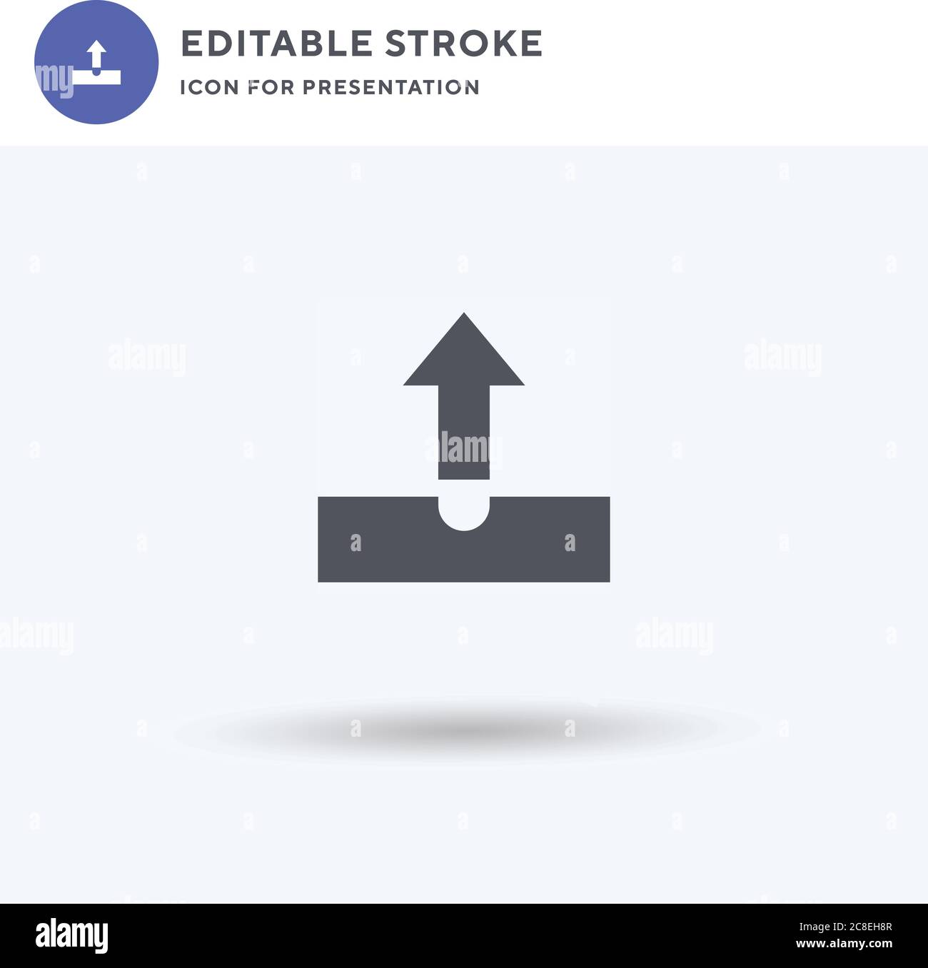 Upload icon vector, filled flat sign, solid pictogram isolated on white ...