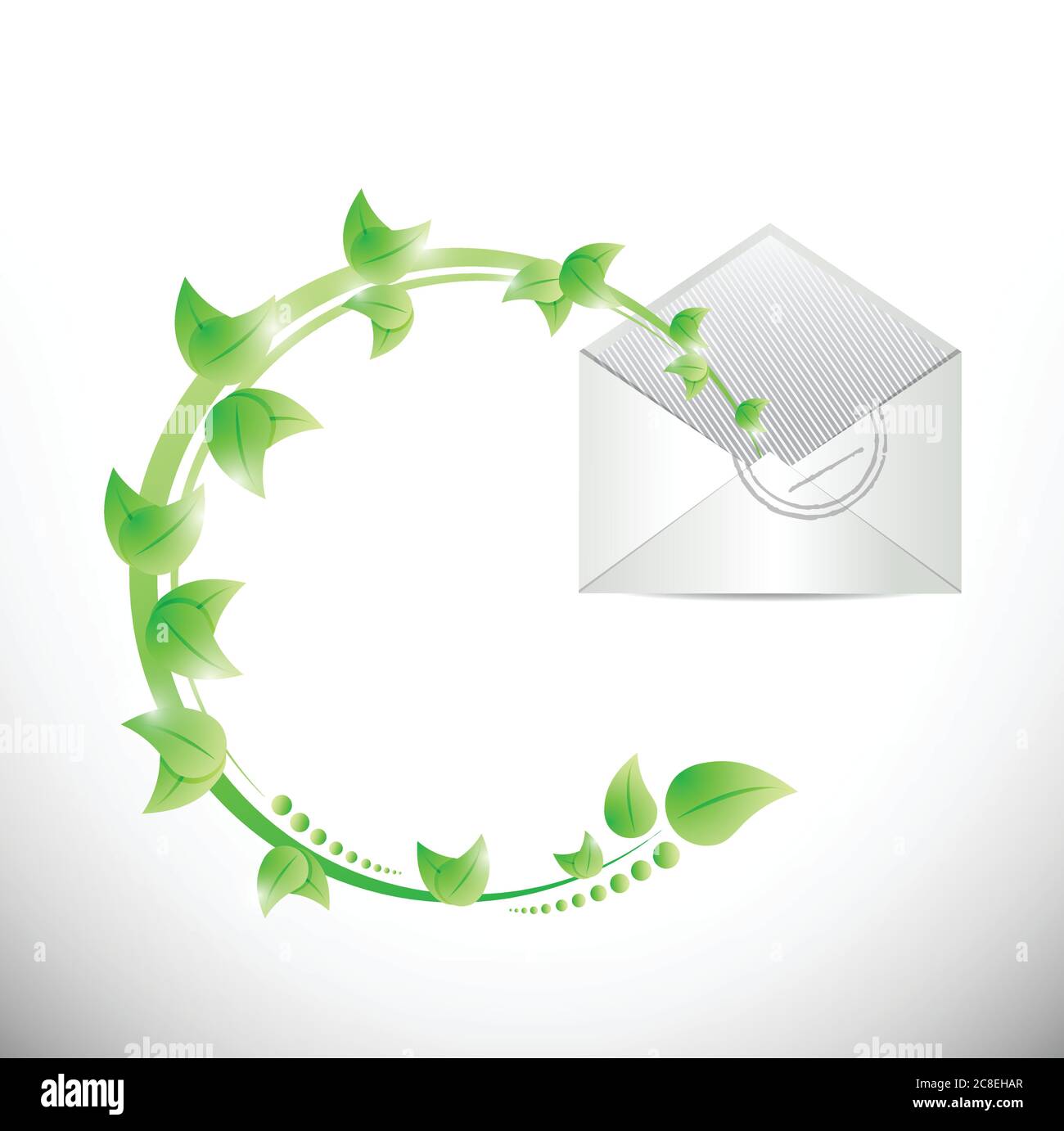 Open green envelope blank Stock Vector Images - Alamy