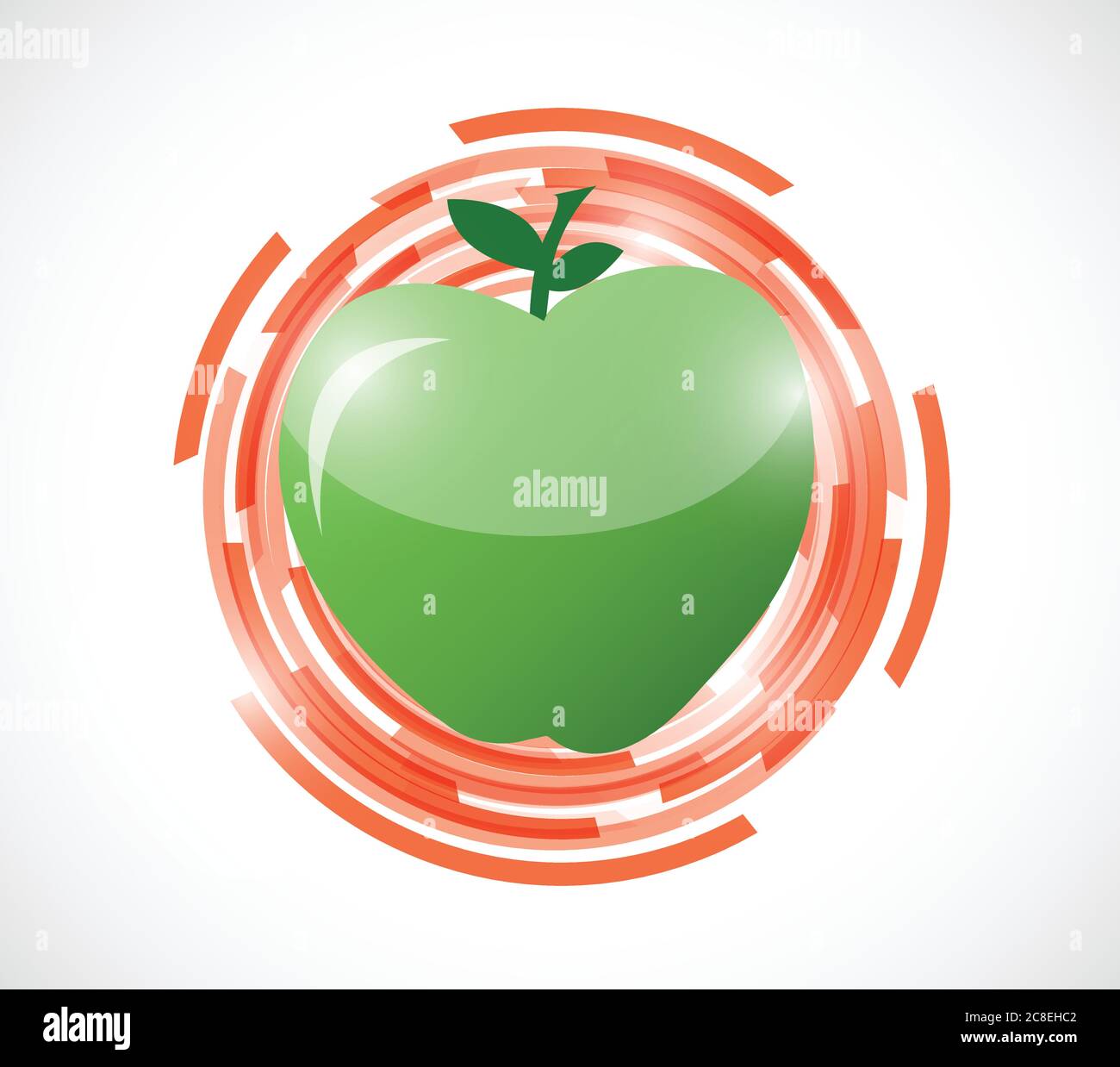 Apple around and turning circles. illustration design over a white ...