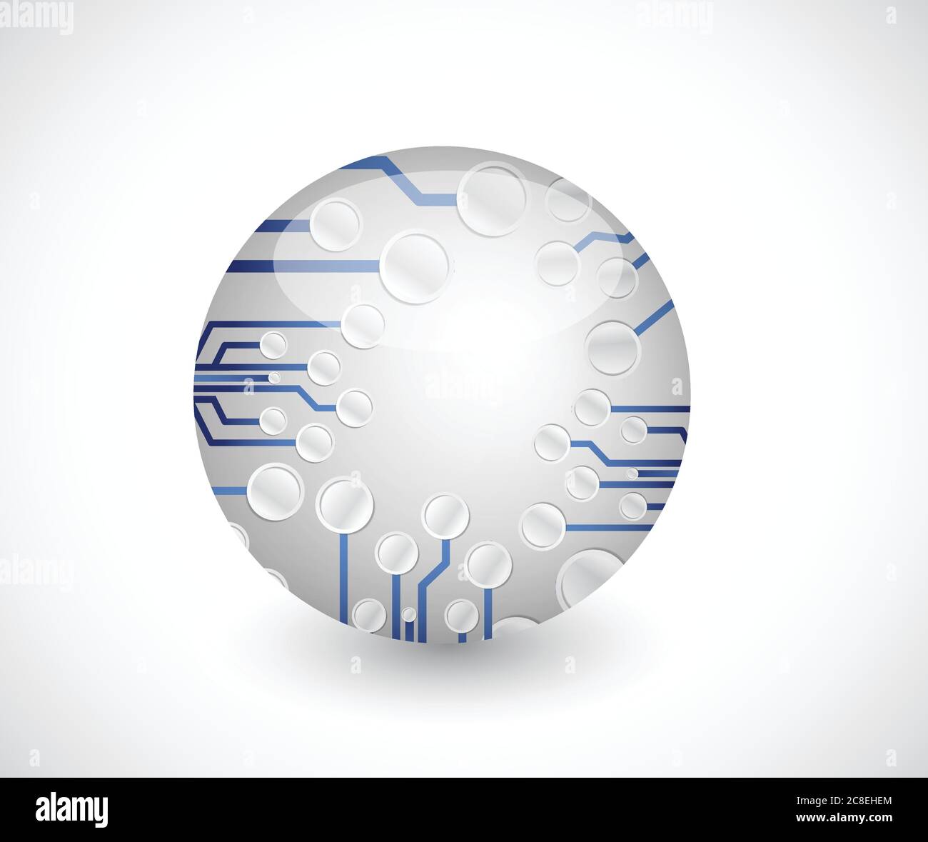 Circuit board sphere illustration design over a white background Stock ...