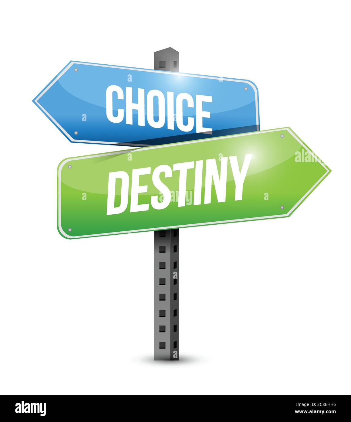 Choice and destiny road sign illustration design over a white ...