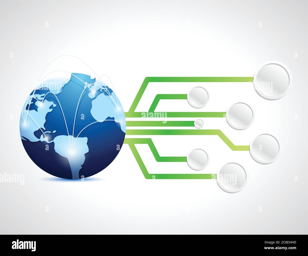 Globe network and circuit. illustration over a white Stock Vector Image ...