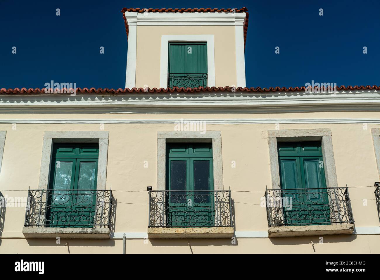 Sao Luiz, Maranhao. Old facade of the buildings in the historic center ...