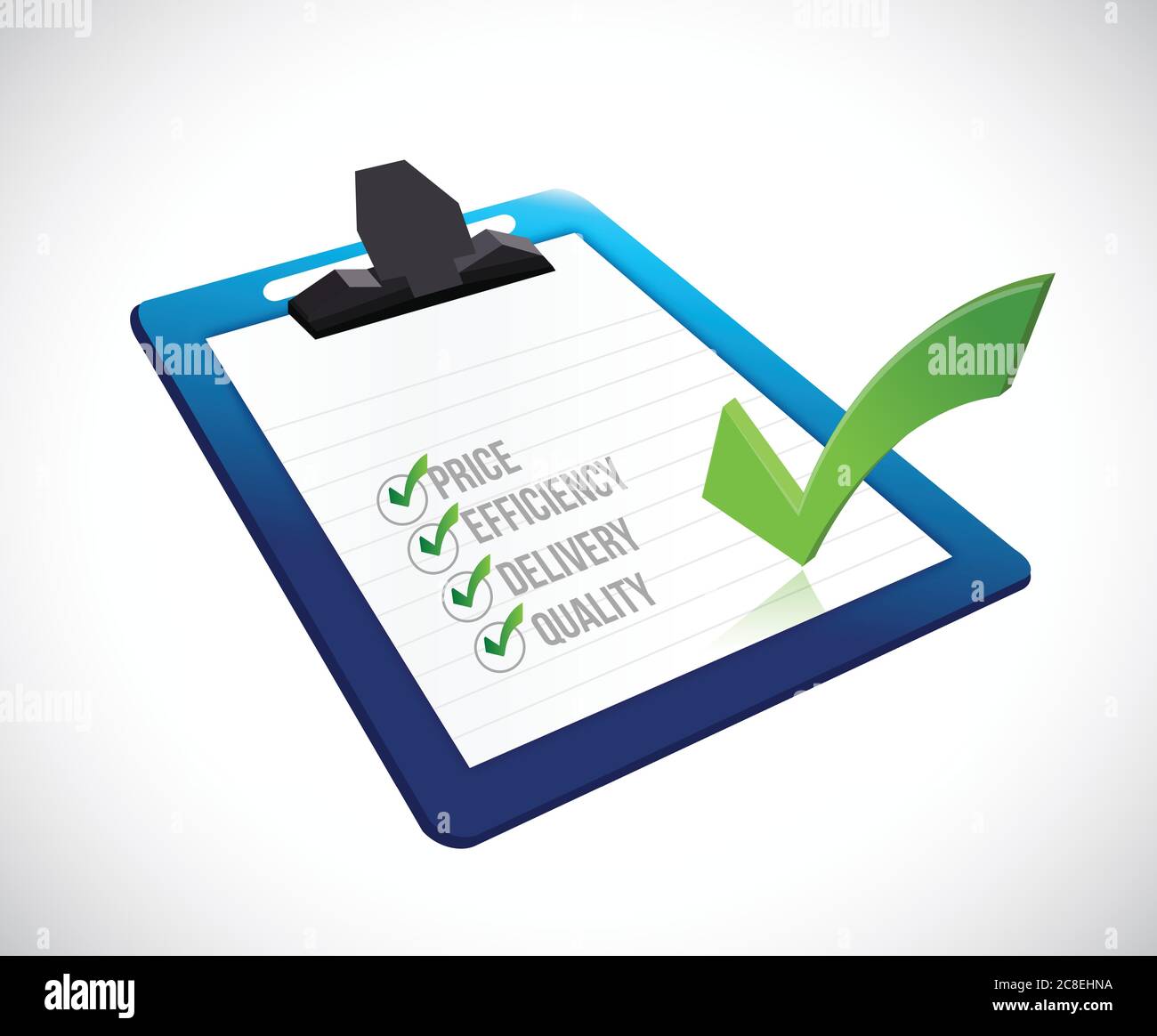 Check list selection on a clipboard. illustration design over a white ...