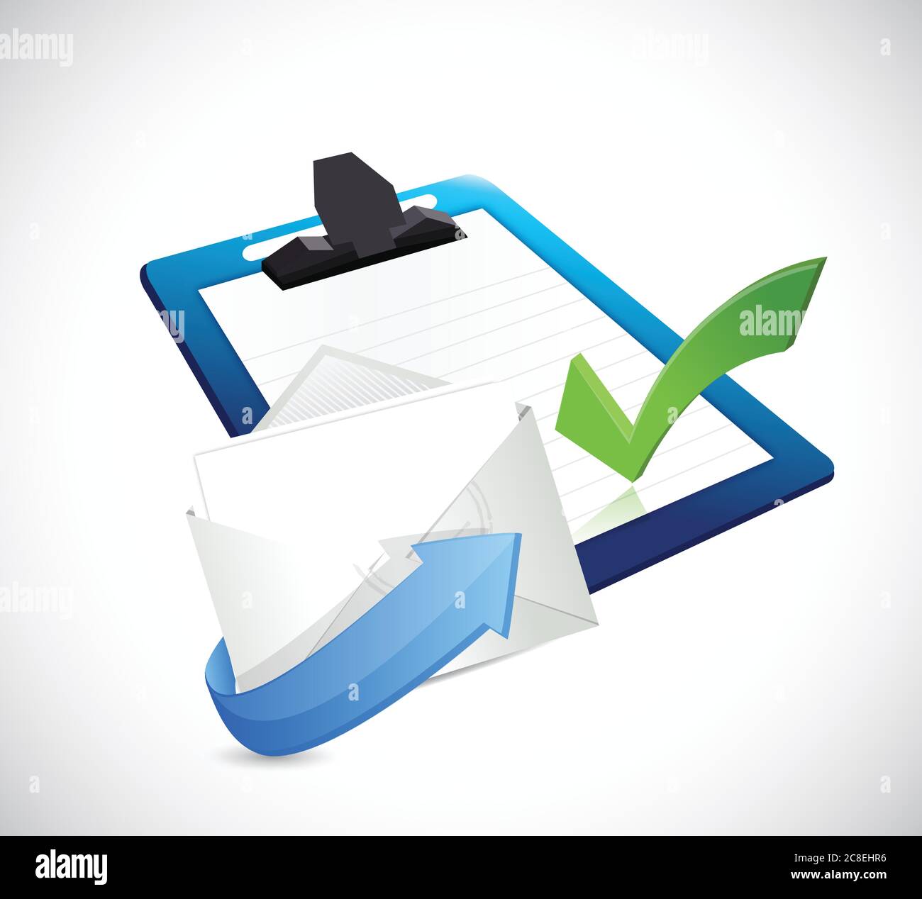 Clipboard and email illustration design over a white background Stock ...