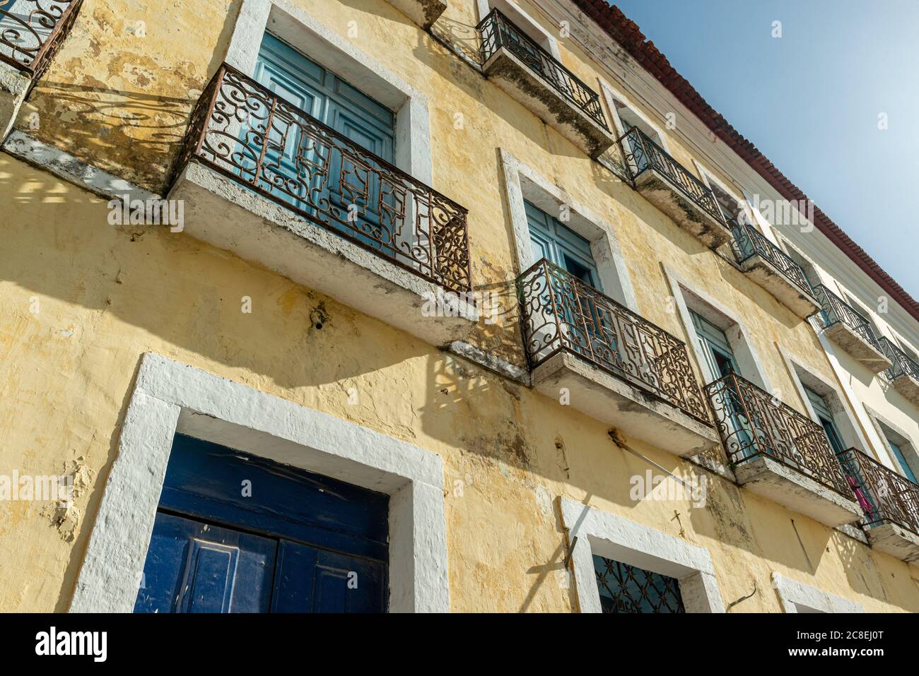 Sao Luiz, Maranhao. Old facade of the buildings in the historic center ...
