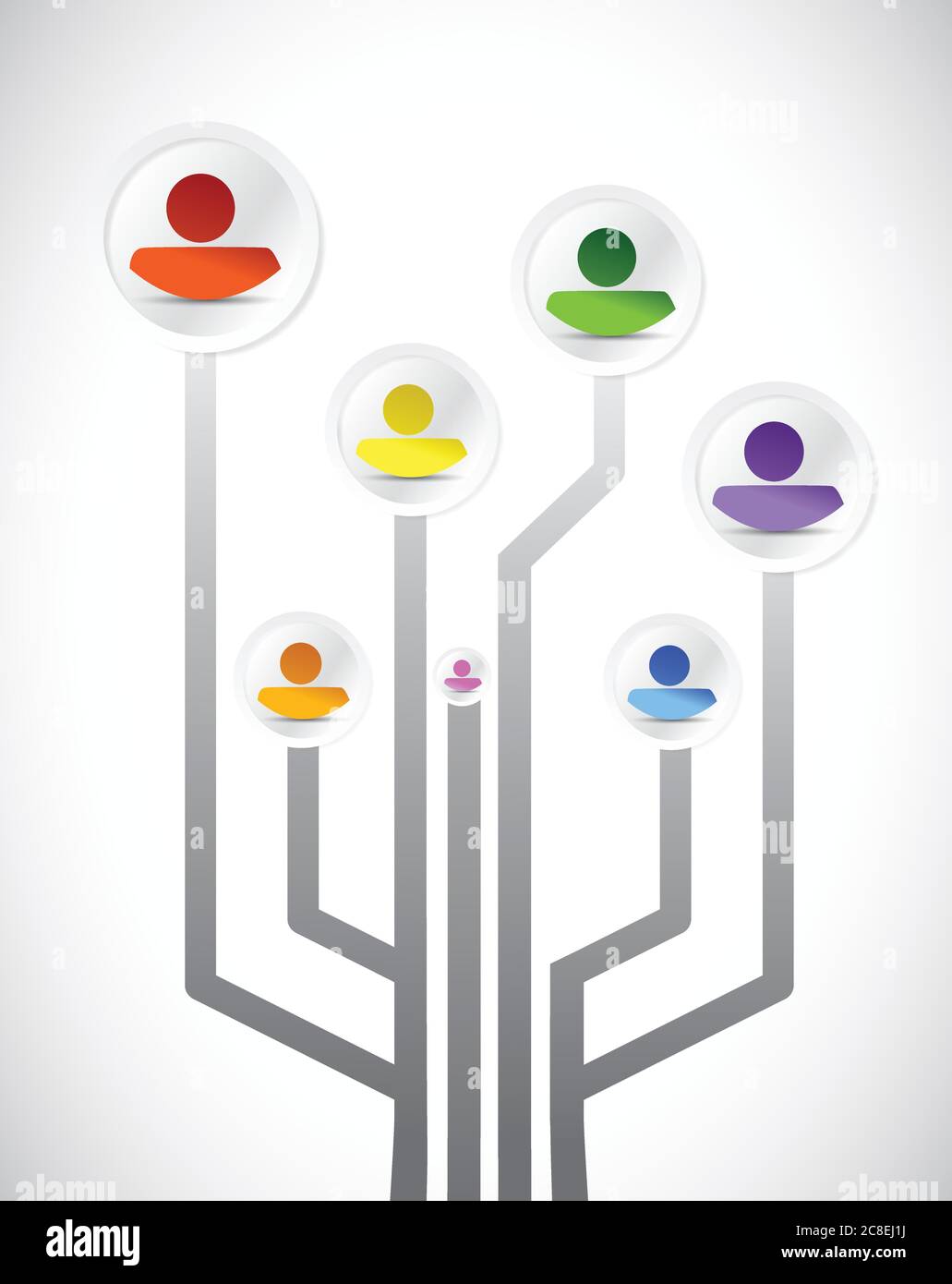 Diversity people circuit network illustration design over white Stock ...