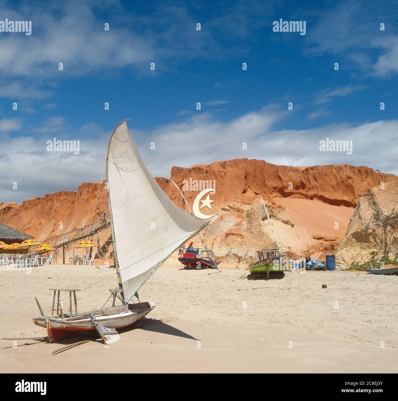 Traditional boat called jangada in Ceara, Brazil Stock Photo - Alamy