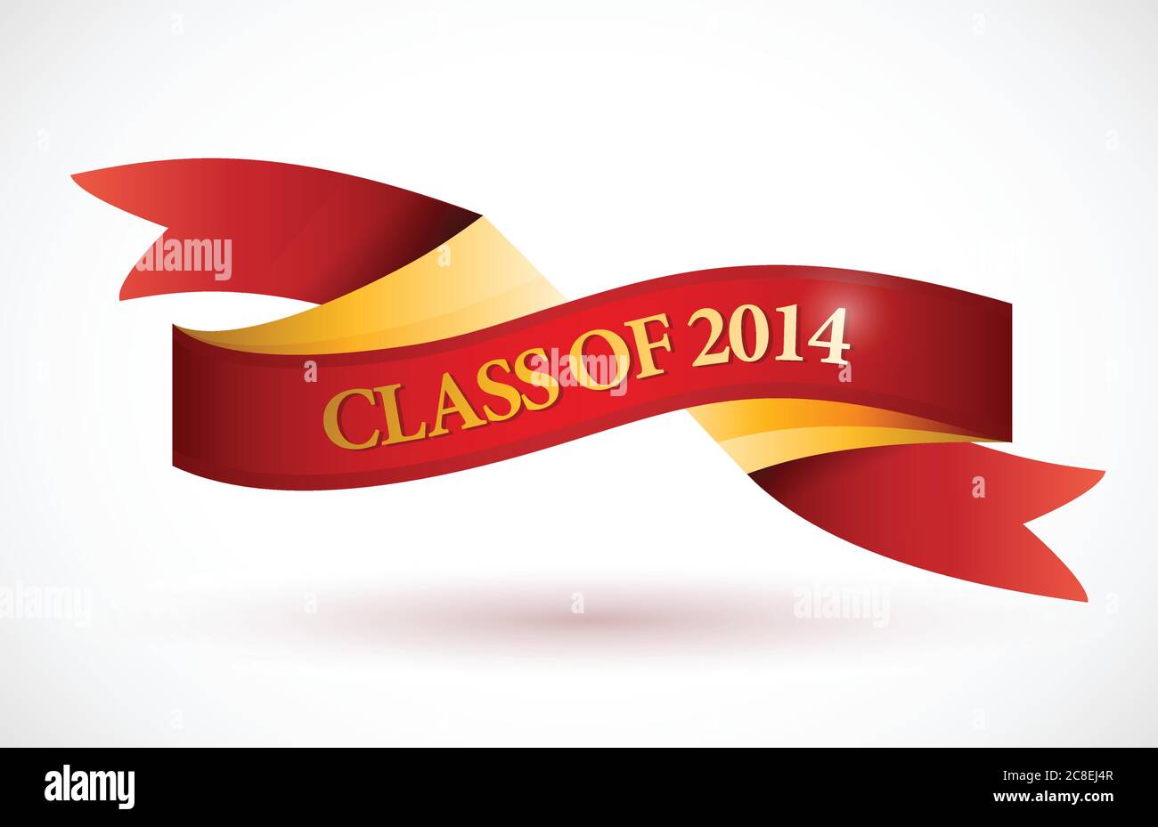Red class of 2014 ribbon banner illustration design over a white ...