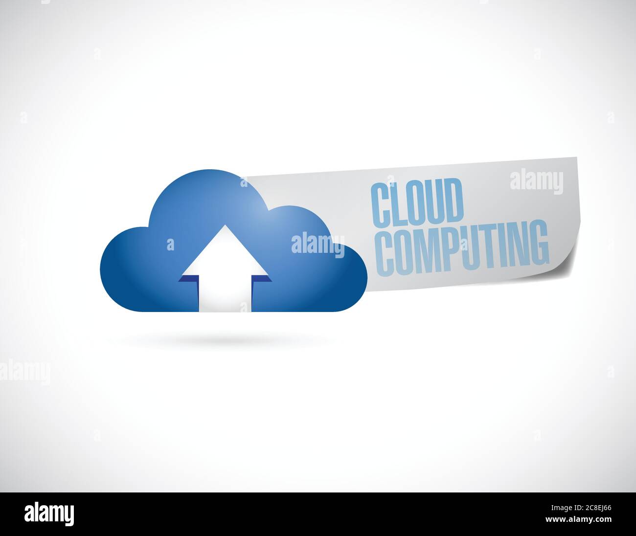 Cloud computing sign message illustration design over a white ...