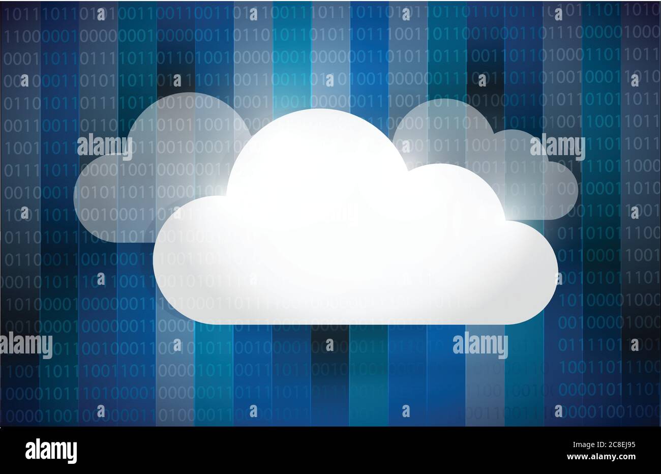 Cloud computing set illustration design over a binary background Stock ...